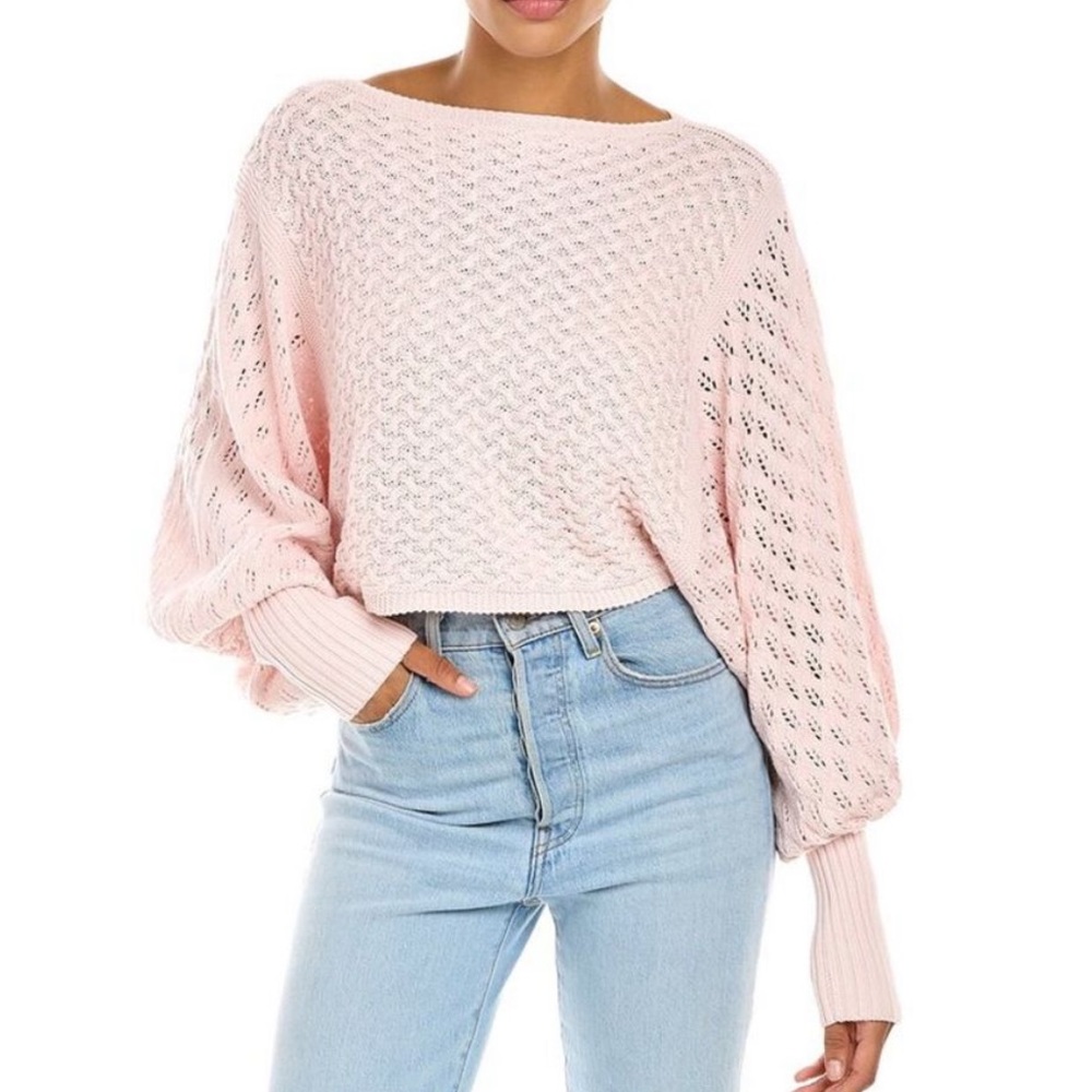{Autumn Cashmere} Pointelle Mixed Stitch Dolman Sweat… - Gem
